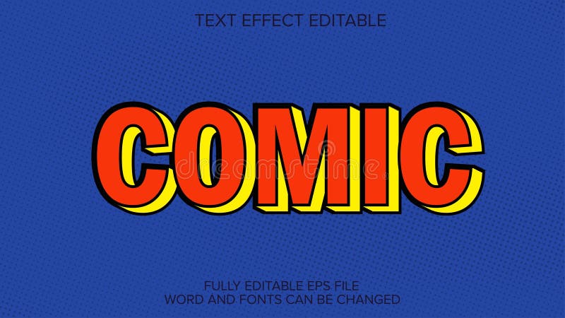 Retro Comic Text Effect 3d Style Editable Vector Stock Vector ...