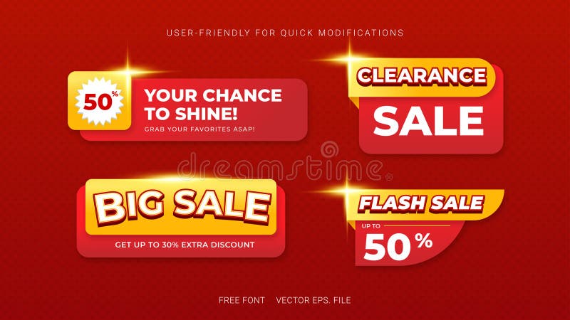Big Sale, Clearance Sale, and Flash Sale Labels – Bold, Editable ...