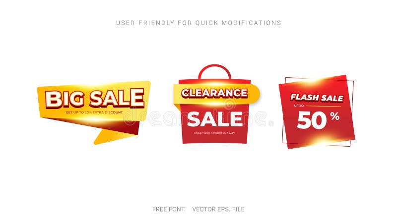Big Sale, Clearance, and Flash Sale Badges – Bold, Editable Discount ...
