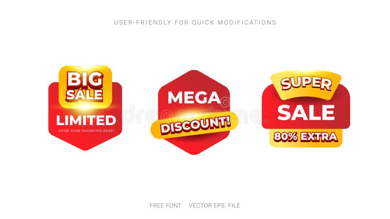 Big Sale, Mega Discount, and Super Sale Badges – Bold, Editable Labels ...