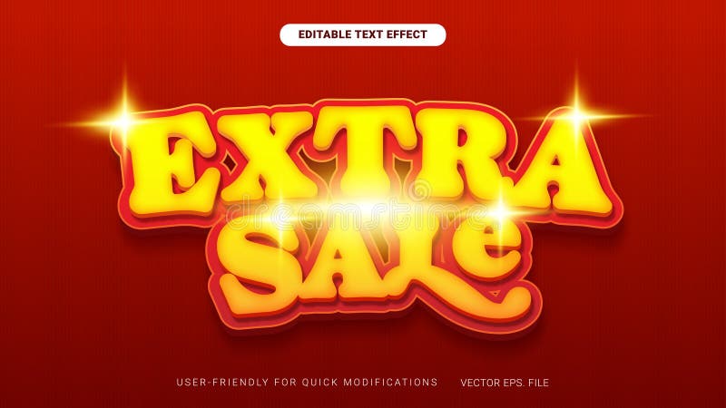 Extra Sale 3D Text Effect Bold, Editable, and Eye-Catching Typography ...