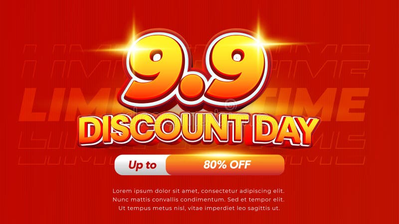 9.9 Discount Day Sale Banner – Eye-Catching 3D Typography with Special ...