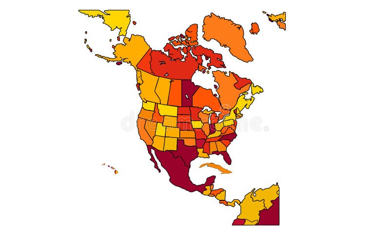 America Map Isolated Modern Colorful Style. for Website Layouts, Background, Education. Stock ...