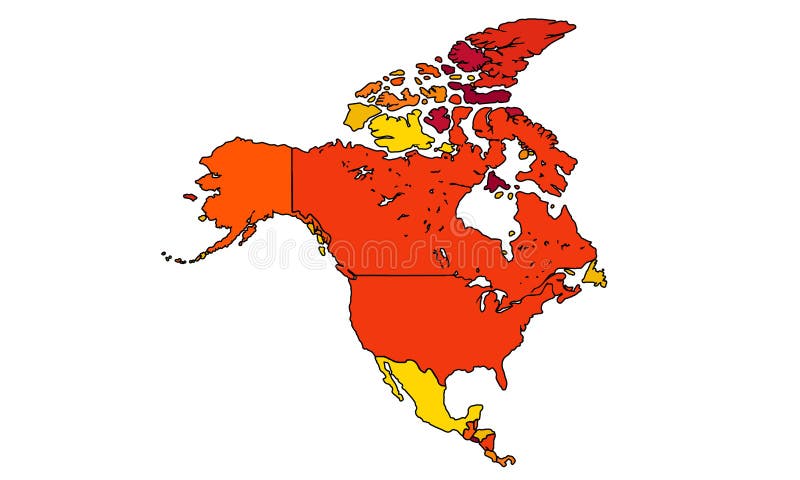 America Map Isolated Modern Colorful Style. for Website Layouts, Background, Education. Stock ...