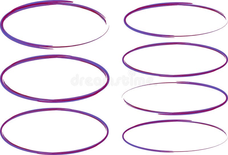 Purple Blue Circle Stroke Doodle Ellipses Stock Illustration ...