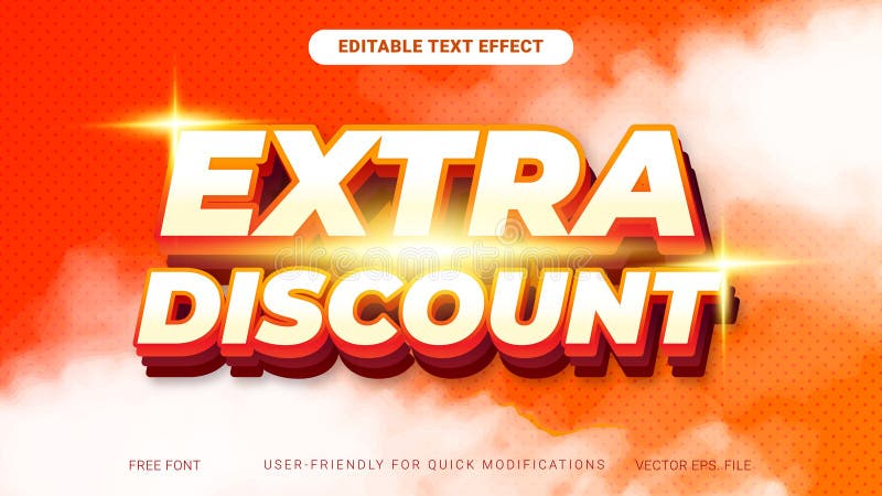 Bright and Bold Extra Discount Banner with Modern Text Effect for ...