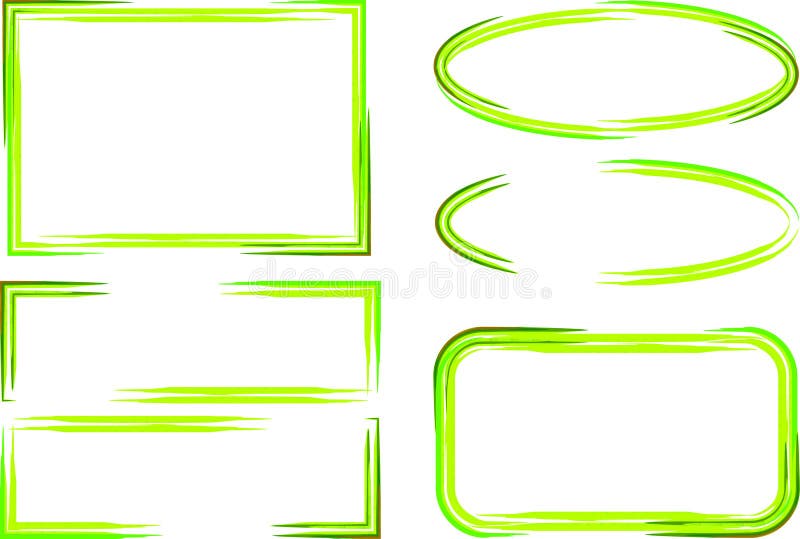 Bright Green Marker Frames Set Stock Vector - Illustration of highlight ...