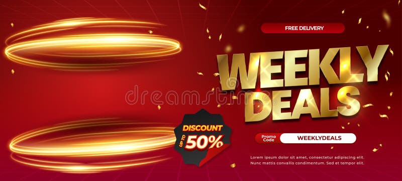 Weekly Deals E-Commerce Square Banner with 50 Discount Offer Stock ...