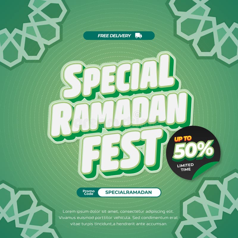 Special Ramadan Fest Mega Promotion Digital Square Banner Stock Vector ...