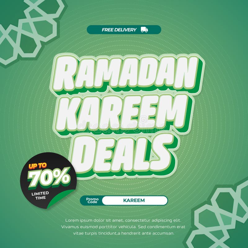 Ramadan Kareem Deals Exclusive Sale Green Theme Square Banner Stock ...