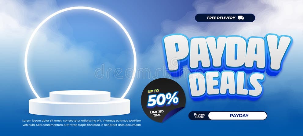 Payday Deals Discount Horizontal Banner with Limited-Time 50 Offer for ...