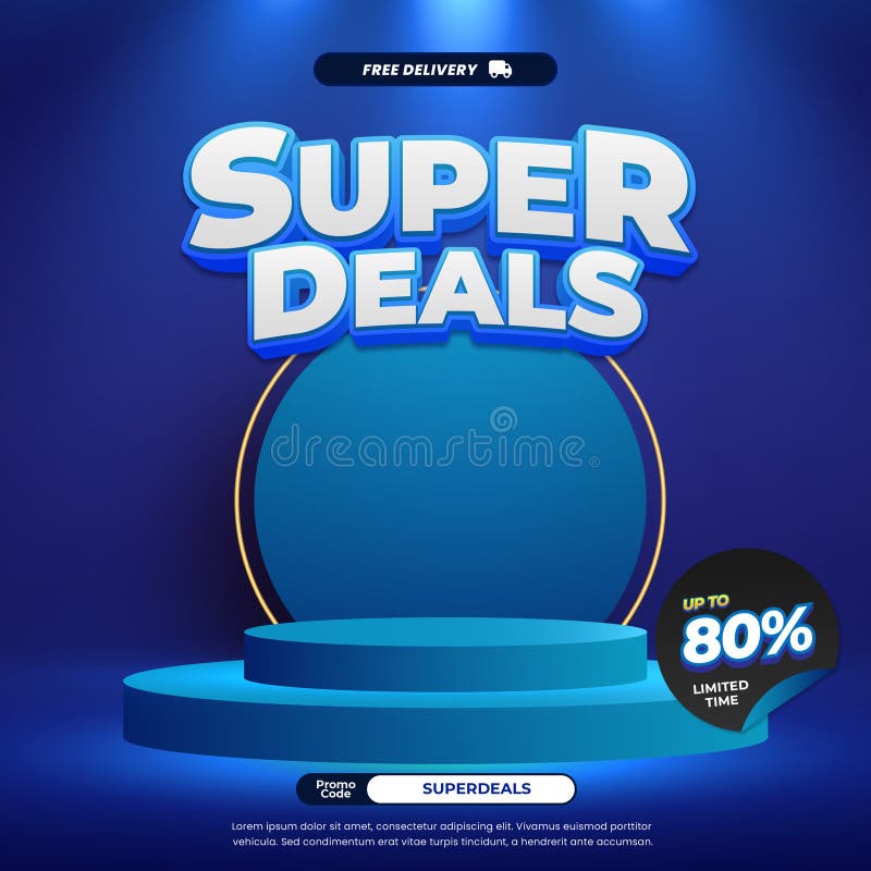 Super Deals Exclusive Shopping Discount Event Marketing Design Square ...