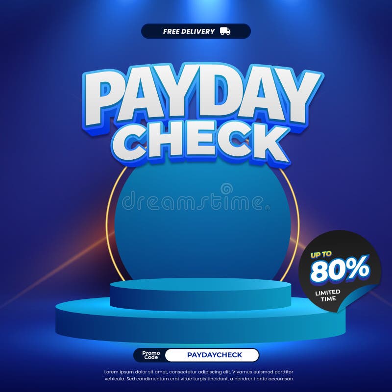 Payday Check Shopping Event Promotion with Discount Offer Square Banner ...