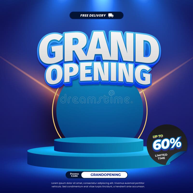 Grand Opening Store Launch Promo Discount Sale Event Square Banner ...