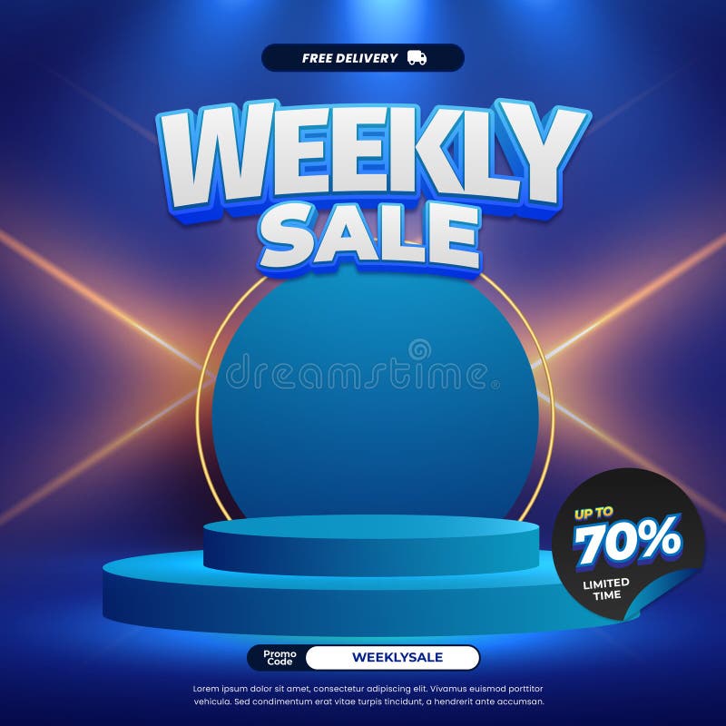 Weekly Sale Marketing Advertisement Shopping Discount Banner Square ...