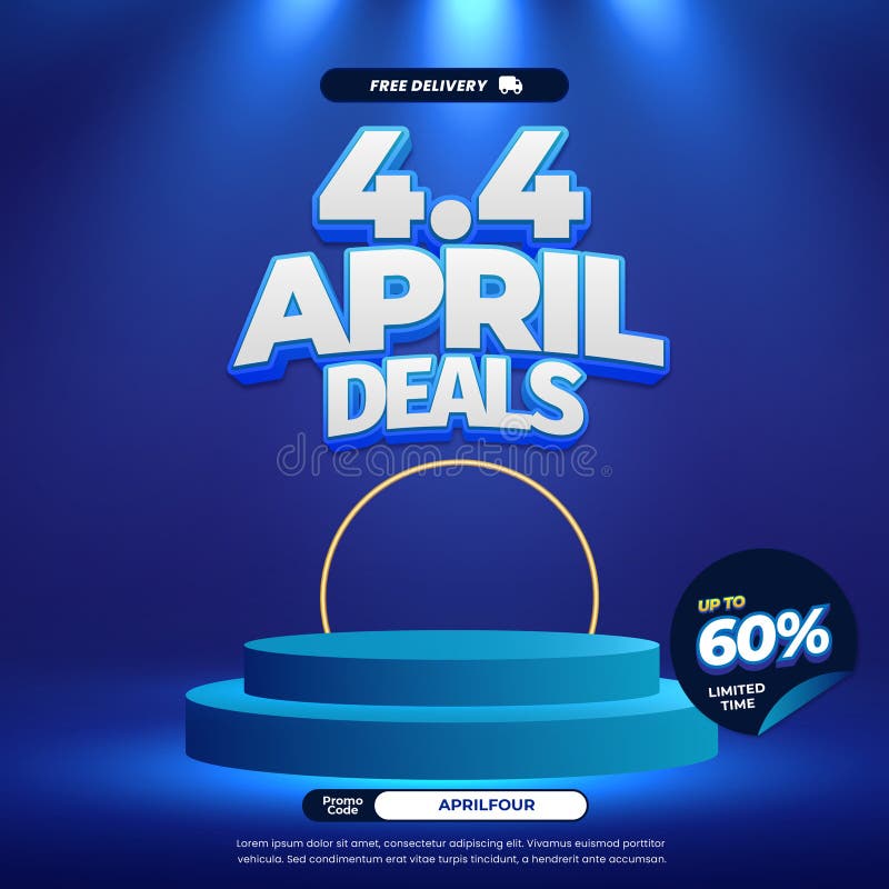 4.4 April Deals Marketing Banner – Special Sale Promotion Design Square ...