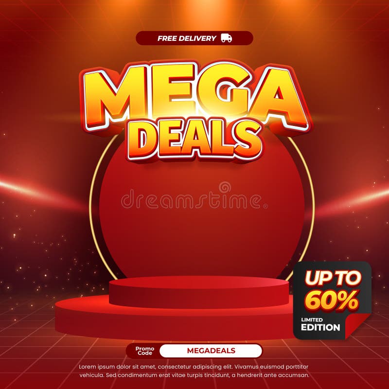 Mega Deals Limited Edition Sale Promotion Square Banner Stock Vector ...