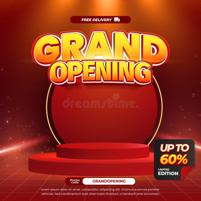 Grand Opening Promotional Banner for Sales and Marketing Square Design ...