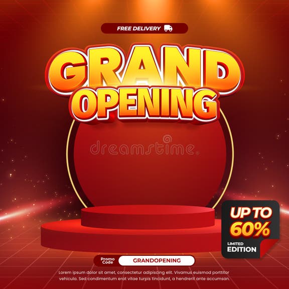 Grand Opening Promotional Banner for Sales and Marketing Square Design ...