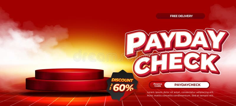 Payday Check Sale Banner with Free Delivery and Limited Time Discount ...