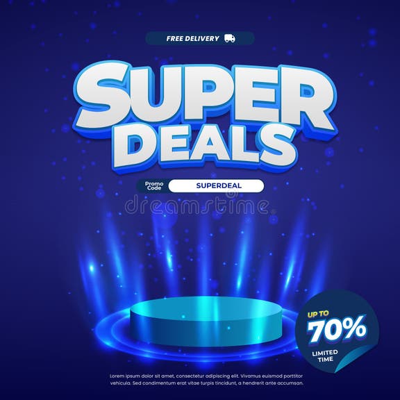 SUPER DEALS BANNER Limited-Time Discount Promo Design for Marketing ...