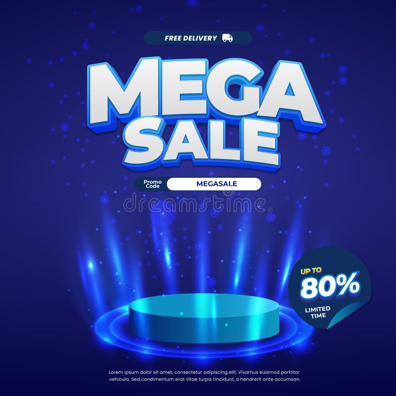 MEGA SALE BANNER Digital Marketing Graphic for Promotions Stock Vector ...