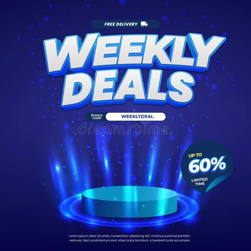 WEEKLY DEALS SALES BANNER E-Commerce Promotion Design Stock Vector ...