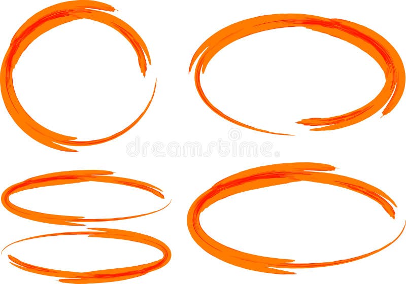 Bright Orange Red Color Circle Frames Stock Vector - Illustration of ...