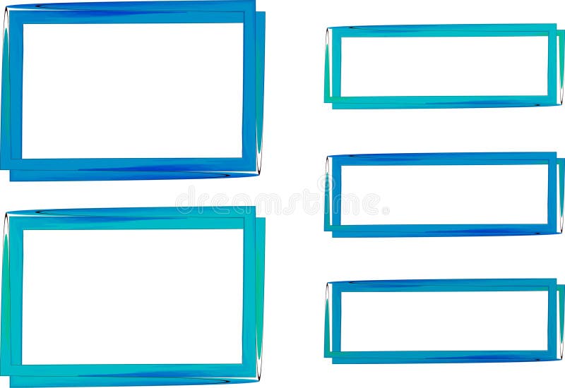 Blue Color Abstract Creative Square Frames Set Vector Stock Vector ...