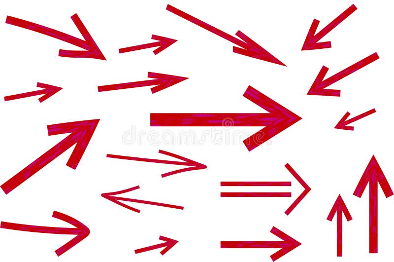 Bright Red Abstract Arrows Set Vector Stock Vector - Illustration of ...
