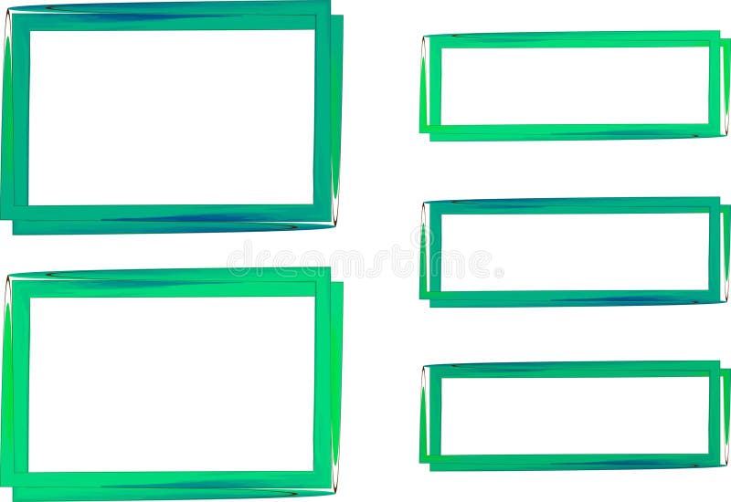 Green Color Abstract Creative Square Frames Set Vector Stock Vector ...
