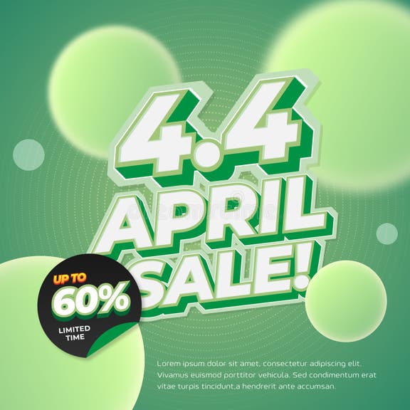 4.4 April Sale - Fresh Green Sale Banner for Special E-Commerce ...
