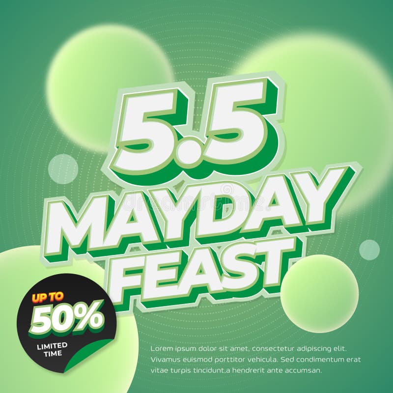 5.5 Mayday Feast - Limited Time Green Promo Banner with 50 Off for E ...