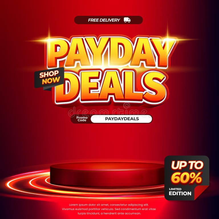 Payday Deals E-commerce Banner with Special Discount and Promo Code for ...