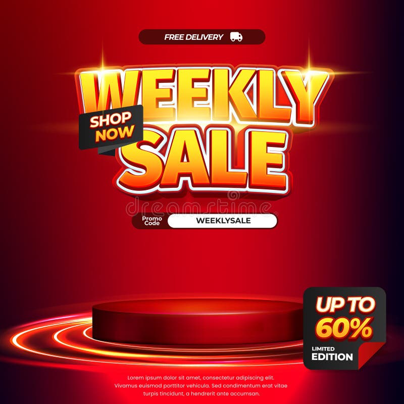 Weekly Sale Promotional Banner for E-commerce Discounts and Online ...