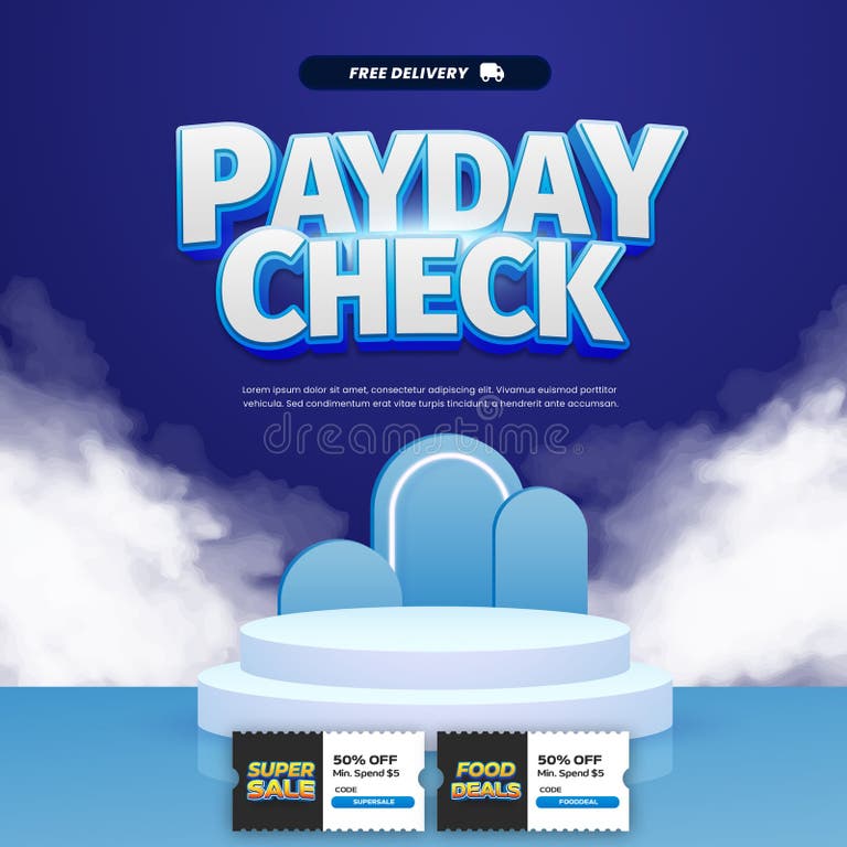 Payday Check Sale Promotion Digital Banner with Coupons and Modern ...