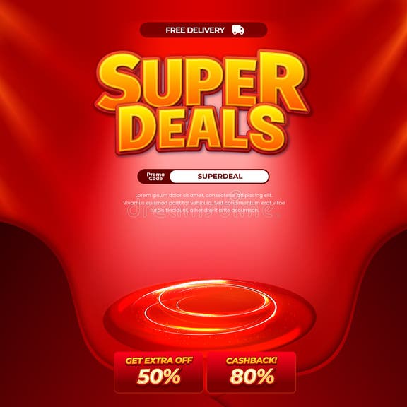 Super Deals Limited Time Offer Red Background Promotional Discount ...