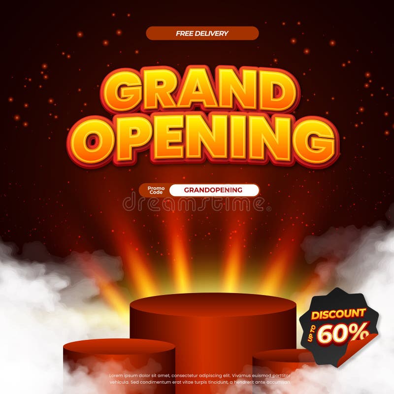 Grand Opening Sale Promotional Banner with 60 Discount Stock Vector ...