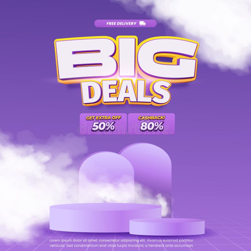 Big Deals Shopping Promotion Banner for Online Sales Stock Vector ...