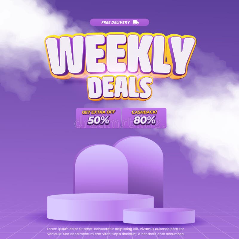 Weekly Deals Special Discount Banner for Online Marketing Stock Vector ...