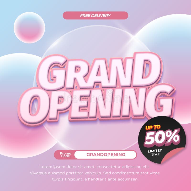 Grand Opening Stylish Promotional Banner with Elegant Typography and ...