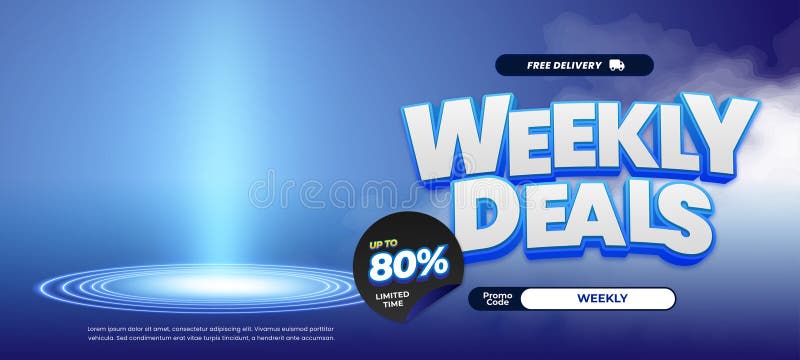 Weekly Sale Deals Marketing Advertisement Shopping Discount Horizontal ...