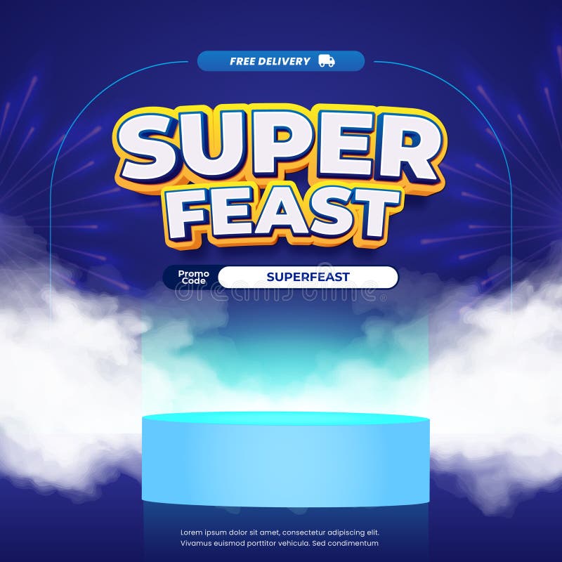 Super Deals Sale Digital Banner Design with Showcase Podium Stock ...