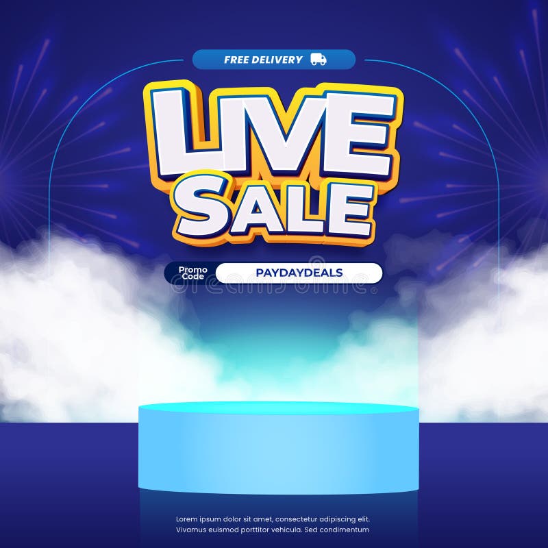 Live Sale Deals Shopping Banner with a Futuristic Digital Sale ...