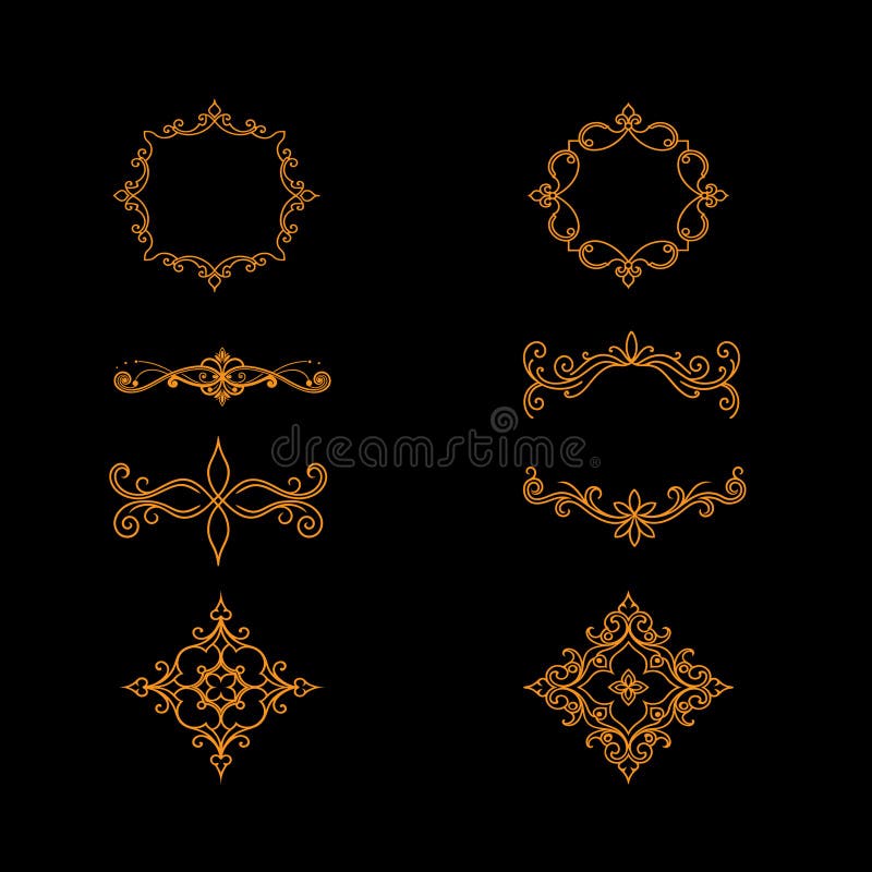 Versatile Ornamental Borderlines and Decorative Elements Collection ...