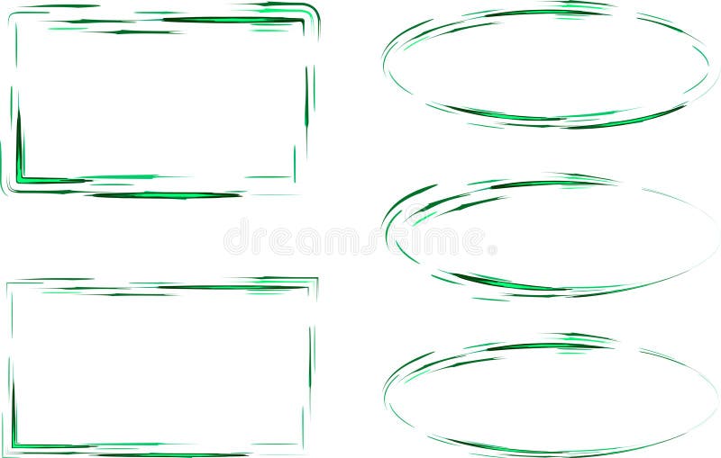 Green Colorful Abstract Lines Pattern Frames Set Stock Vector ...
