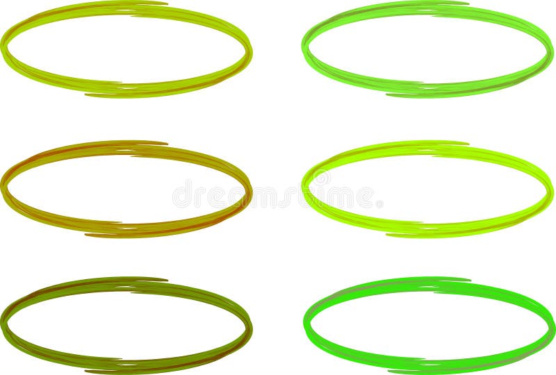 Bright Green Colorful Artwork Ellipses Set Vector Stock Vector ...