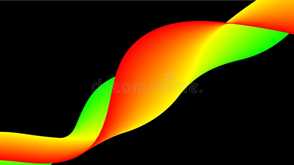 Flowing Ribbon-like Shape with a Gradient of Vibrant Colors Stock ...