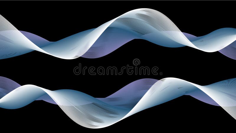 Two Translucent, Intertwined Ribbons Flow Across a Black Background ...