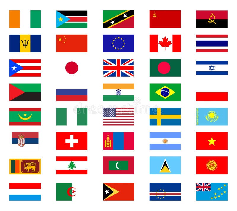 World Flags. National Flags Set Stock Vector - Illustration of ...